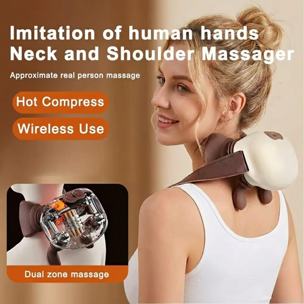 Bionic Neck & Shoulder Massager – Heated Wireless Kneading Device ...